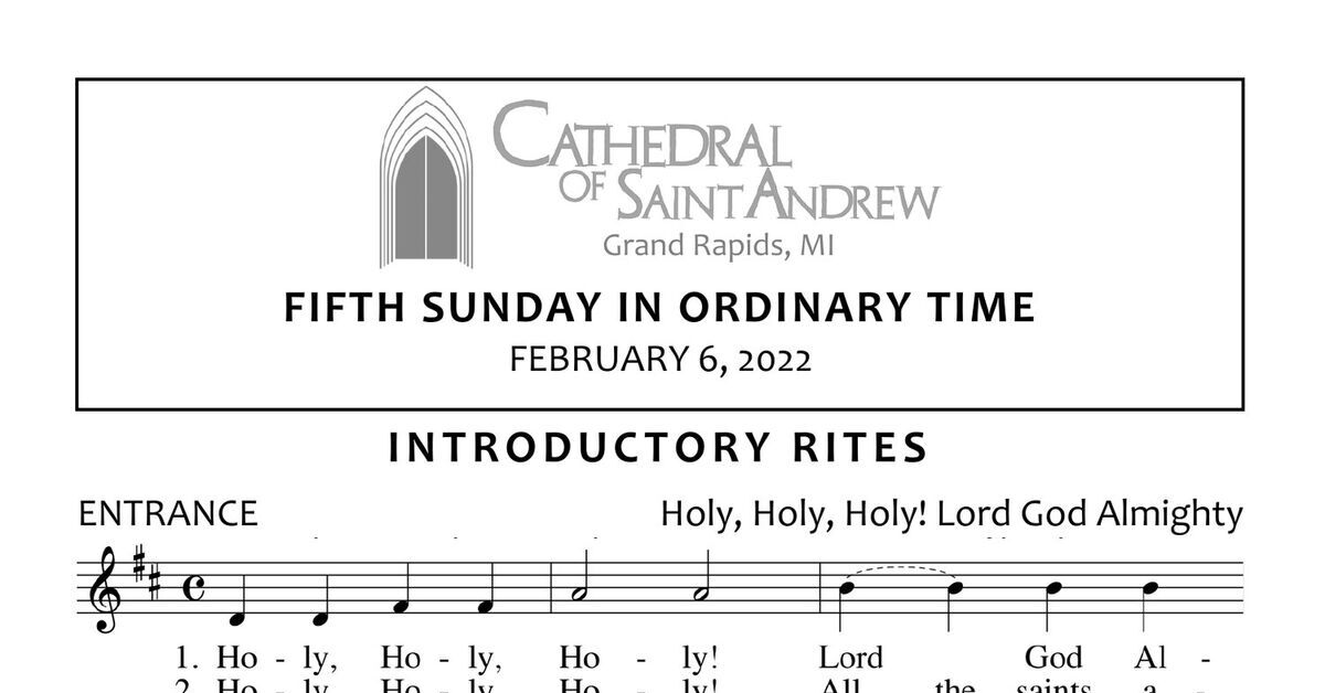 Worship Aid - Feb. 6, 2022, Fifth Sunday in Ordinary Time