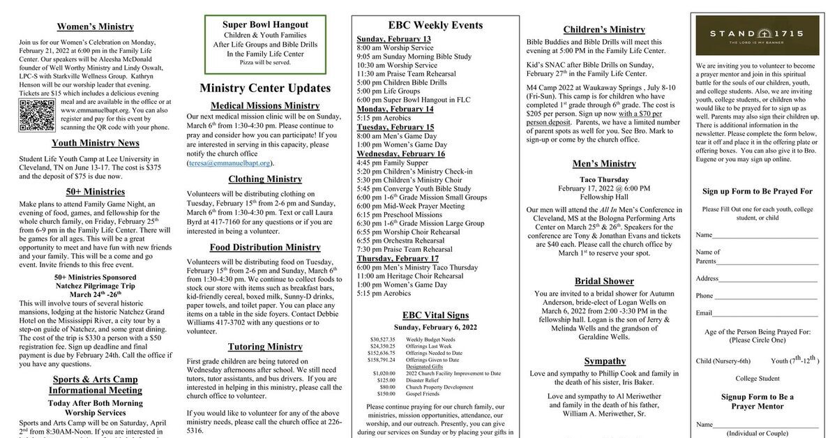 Sunday, February 13, 2022