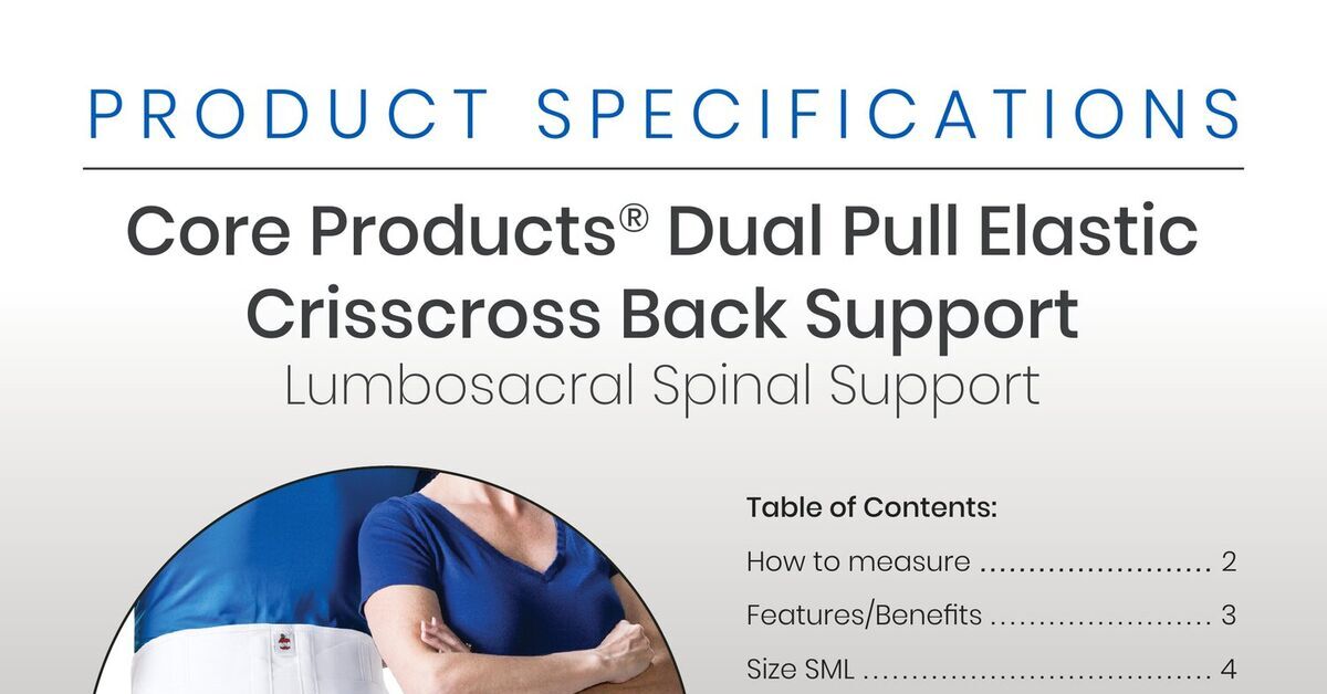 Product Specifications for Dual Pull Elastic Crisscross Back Support's
