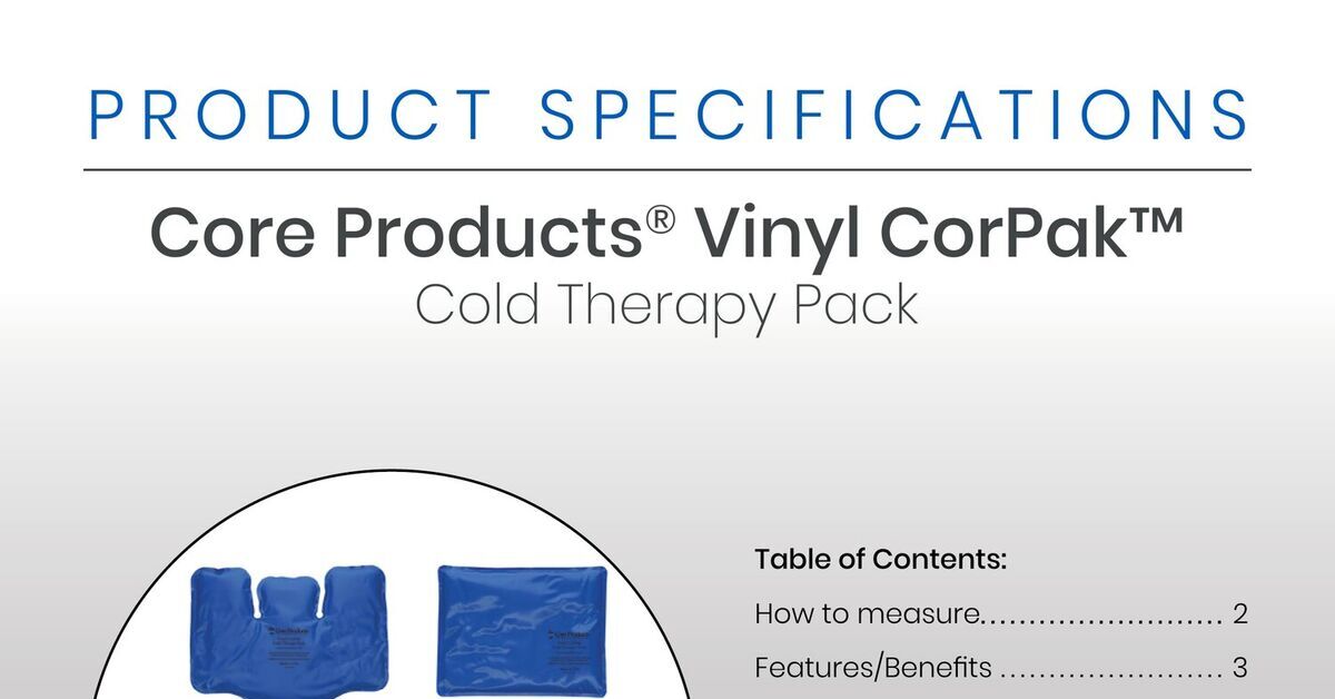 Product Specifications for Vinyl CorPak's