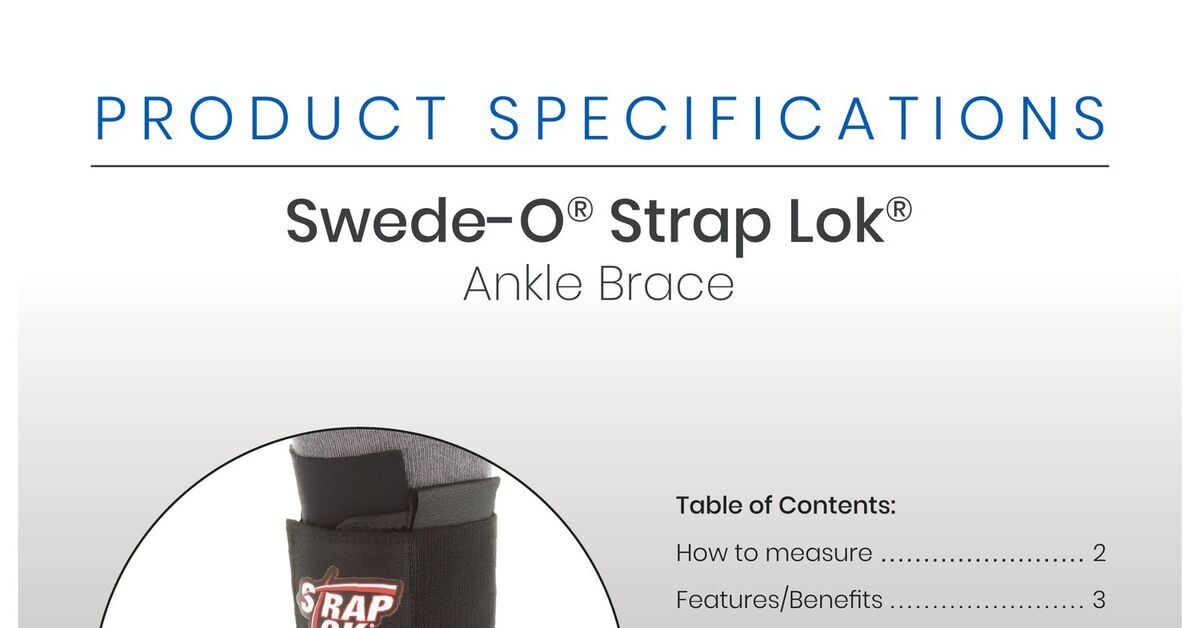 Product Specifications for Swede-O Strap Lok