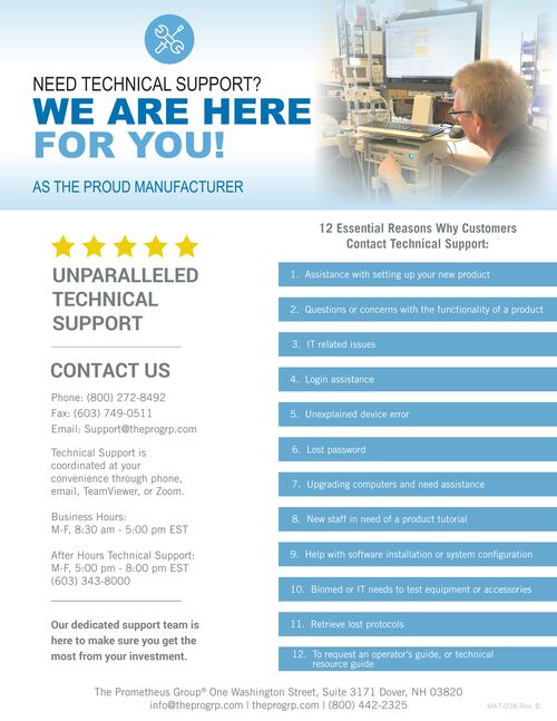 MKT-038 Rev. A. Technical Support Flyer